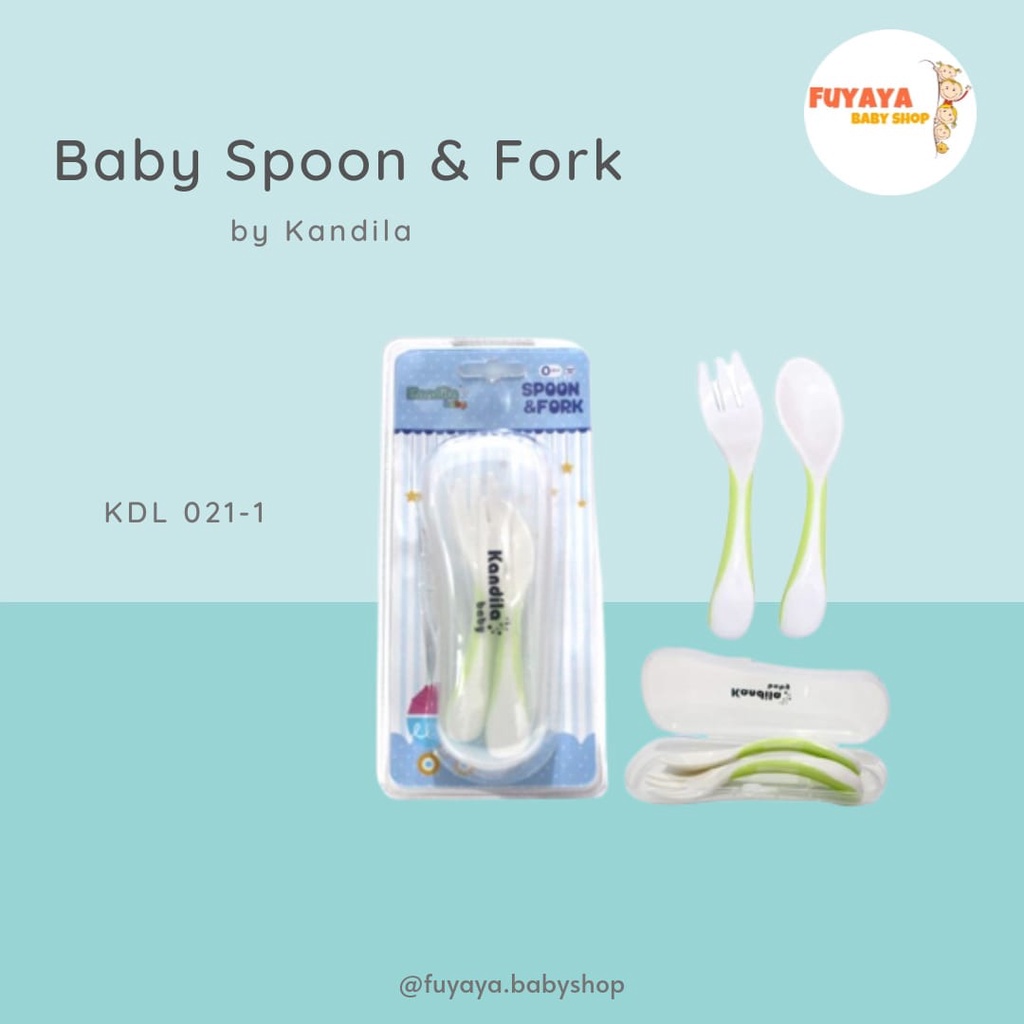 Jual Kandila Baby Spoon & Fork Set / Sendok Garpu Makan Bayi | Shopee ...