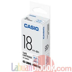 Jual Label Printer XR-18WEB1 18mm Blue on white Tape Label Casio/casio ...