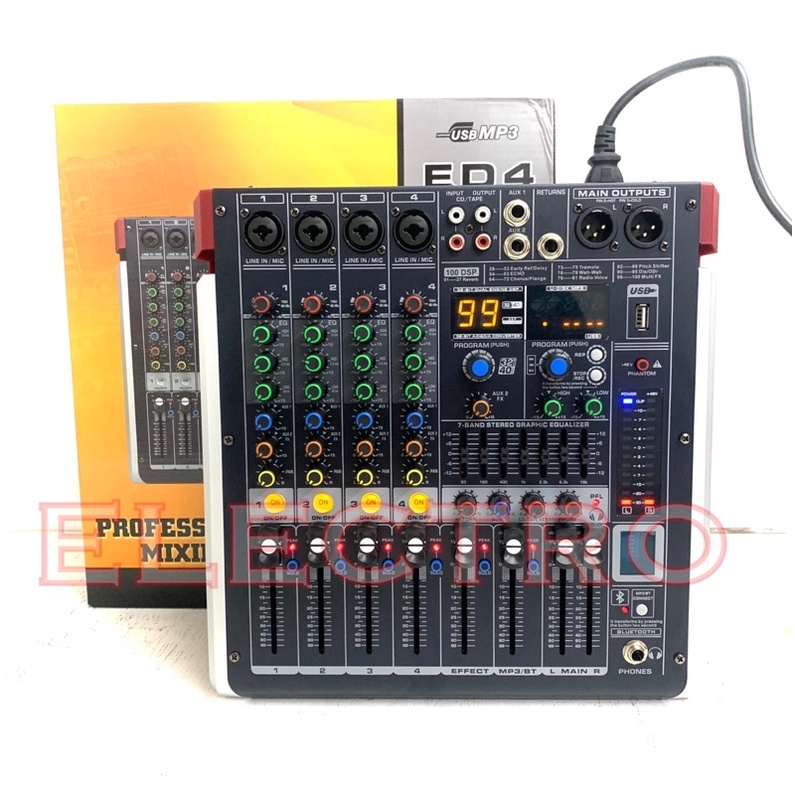 Jual ESHOP- power mixer black spider ED4 original 4channel | Shopee Indonesia