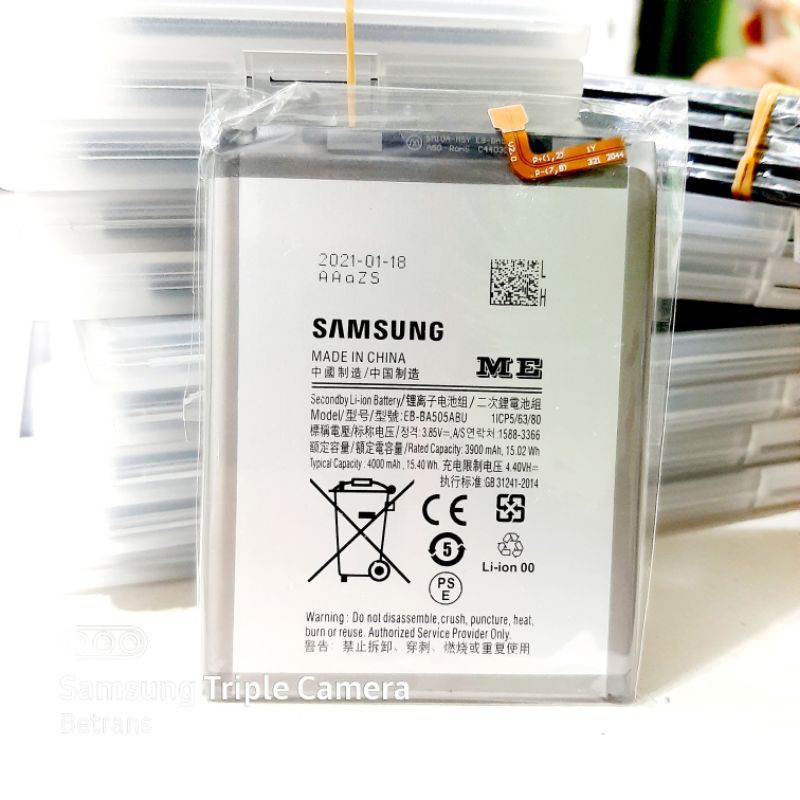 Jual Baterai Batre Battery Samsung A20 A30 A50 A30S A50S EB-BA505ABU ORIGINAL ME | Shopee Indonesia