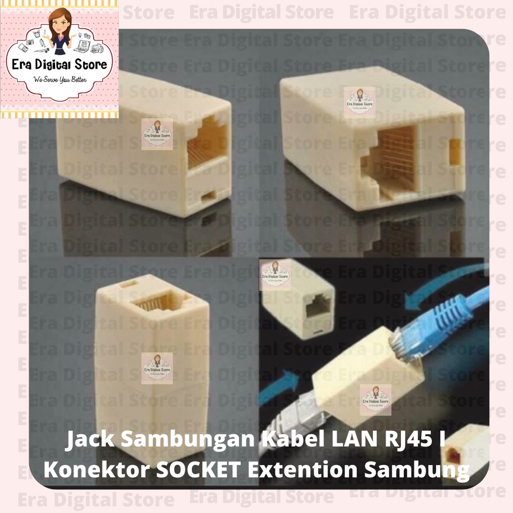 Jual Jack Sambungan Kabel LAN RJ45 I Konektor SOCKET Extention Sambung ...