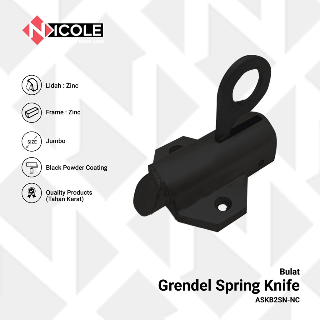 Jual Grendel Spring Knife Bulat / Kunci Jendela Nicole Jumbo | Shopee ...