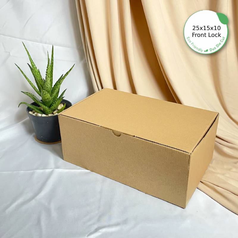 Jual Dus Packing 25x15x10 Die Cut Front Lock - Karton Box Kardus Eco ...