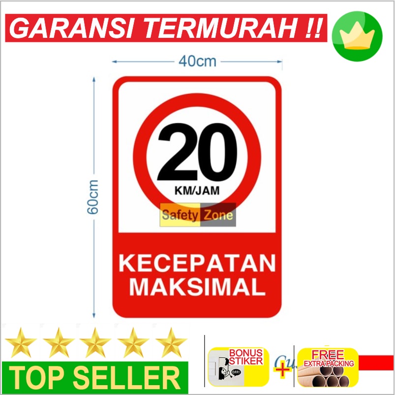 Jual Grosir RAMBU KECEPATAN MAKSIMAL 20KM/JAM 40CM X 60CM PLAT ...
