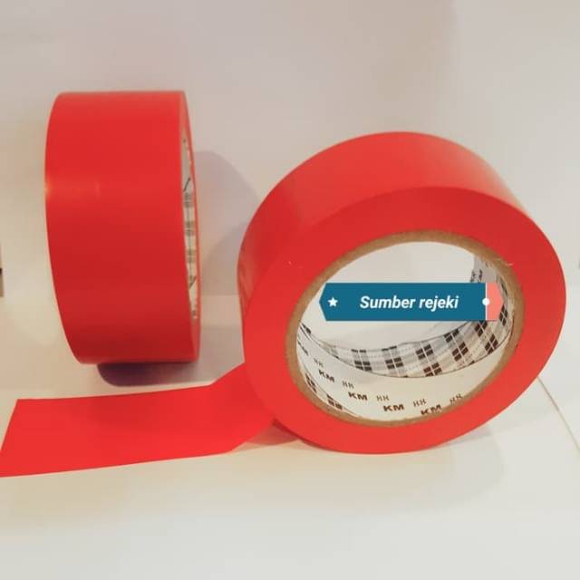 Jual Lakban Lantai KM Floor Marking Tape KM Ukuran 48mm x 33m Warna Merah Isolasi Lantai ...