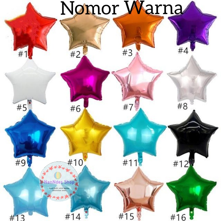 Jual Balon Foil Bintang Besar 40 cm Dekorasi Star Biru Tua Muda Pink ...