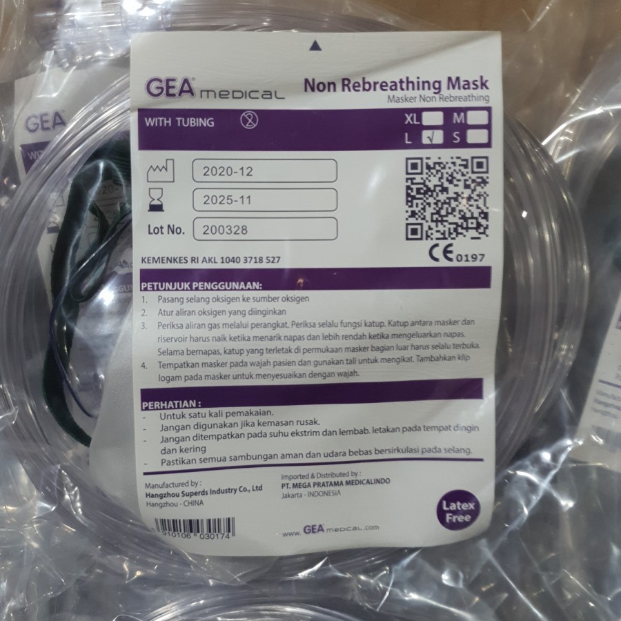 Jual Masker Oksigen Non Rebreathing Mask Dewasa | Shopee Indonesia