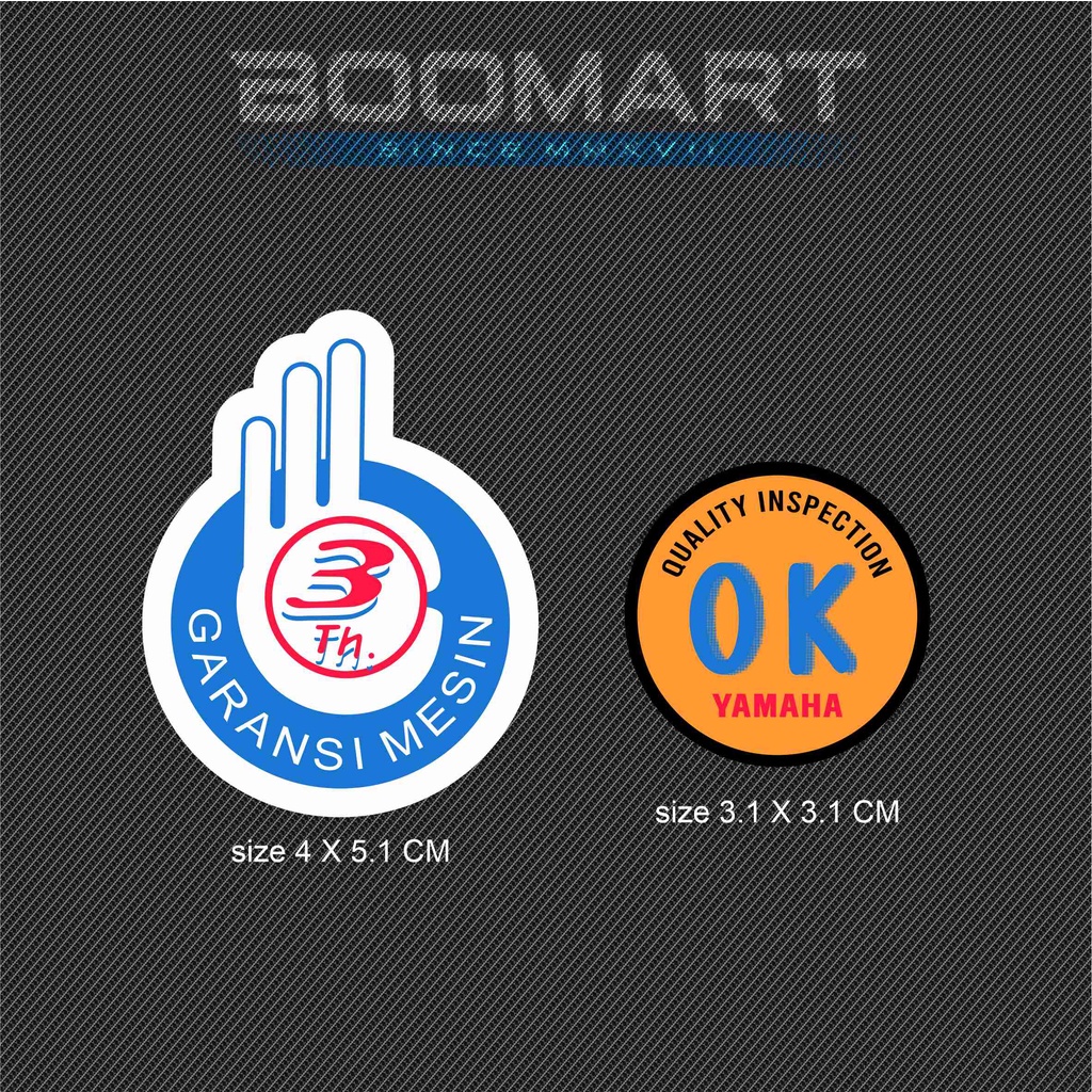 Jual GROSIR STICKER GARANSI MESIN 3 TAHUN QUALITY INSPECTION YAMAHA ...