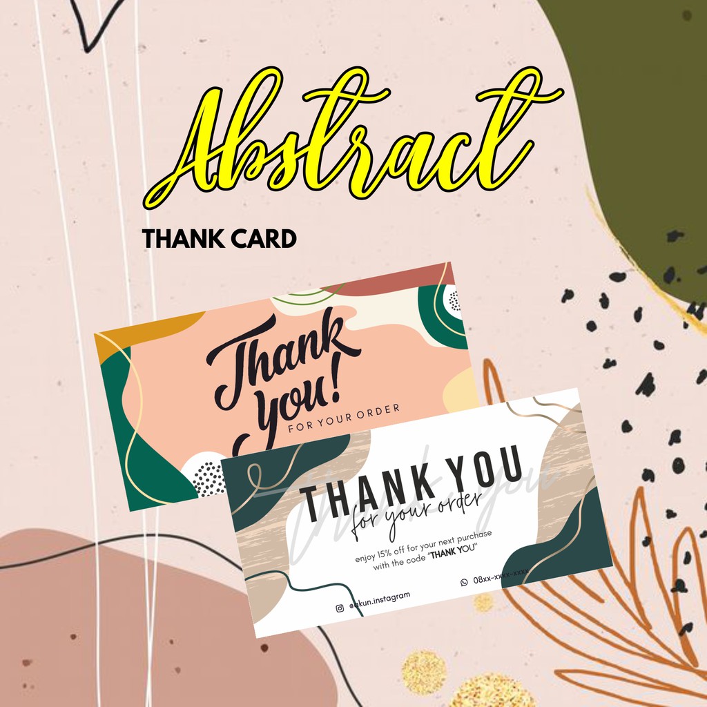 Jual THANK YOU CARD IN ABSTRACT DESIGN || KARTU UCAPAN TERIMA KASIH ...