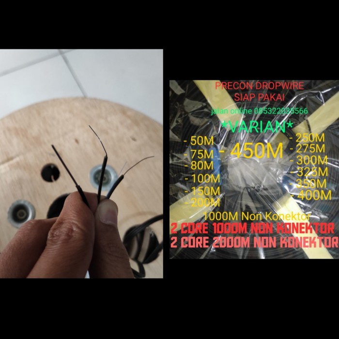 Jual Dropcore 1 core / Kabel FO / Cable Fiber Optik Precon / FTTH 300M ...