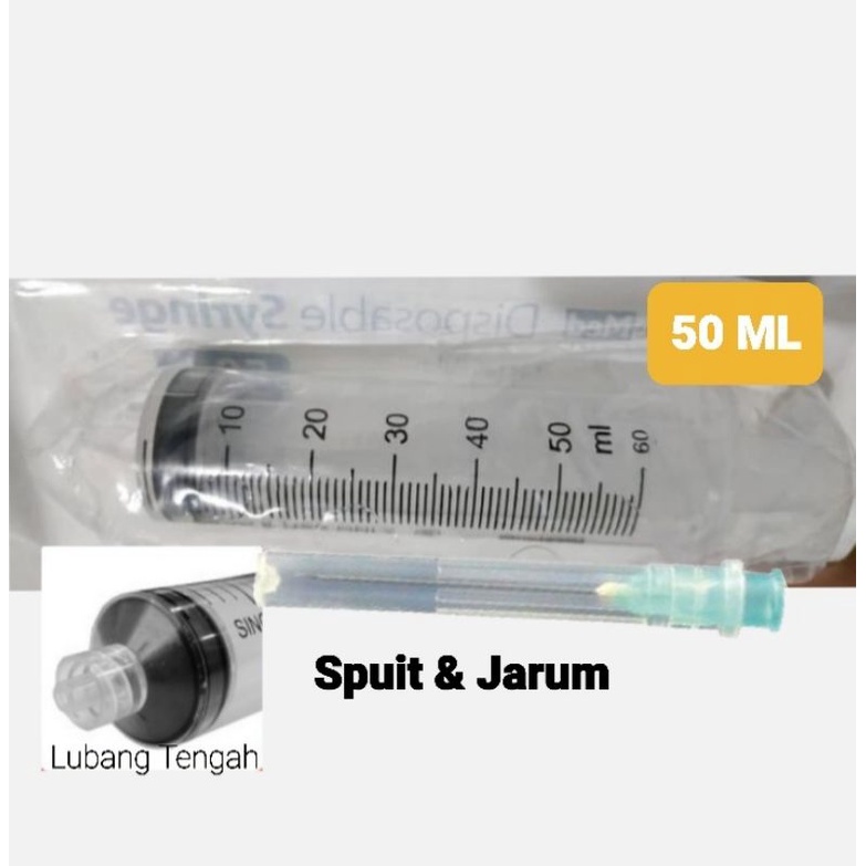 Jual Spuit / Syringe / Suntikan & Jarum runcing 50ml 50 ml / 50cc 50 cc ...
