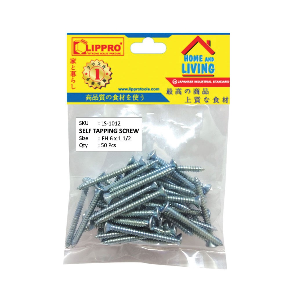 Jual LIPPRO LS-1012 SEKRUP FH 6 x 1-1/2 - SKRUP BAUT TAPPING - 50 PCS ...