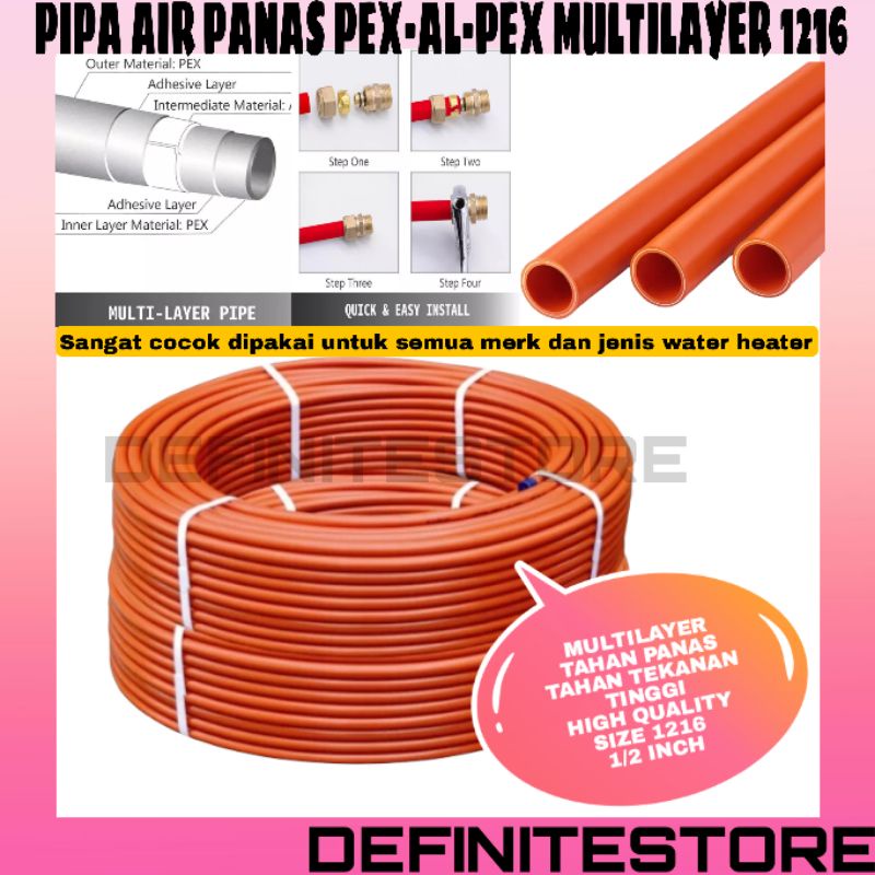 Jual Pipa Air Panas 1/2 Inch Pipa Oren Pipa Water Heater Pemanas Air ...