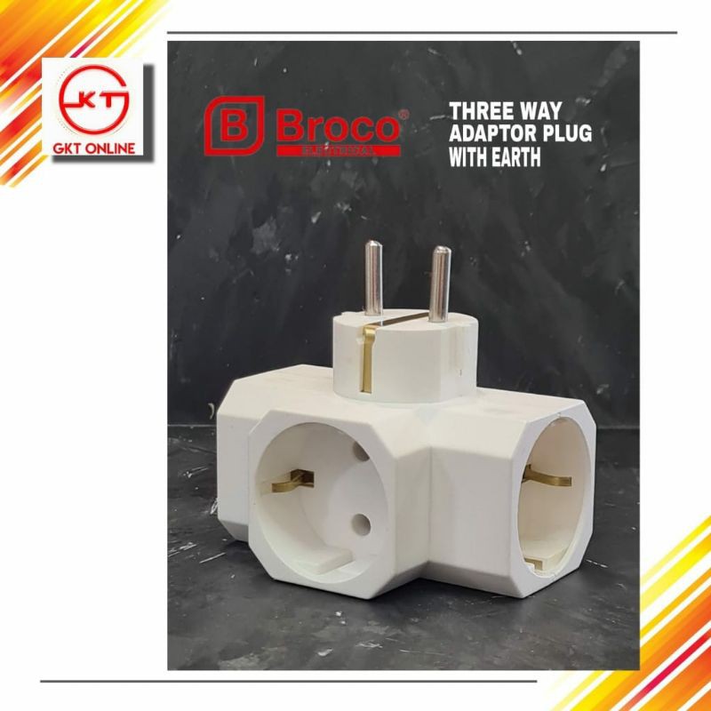 Jual Steker T arde broco original / steker 3 Lubang Broco / Colokan T ...