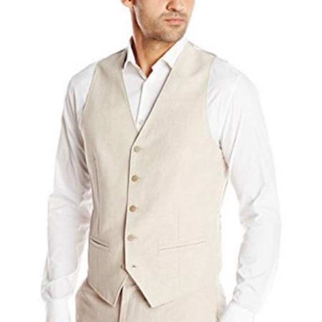 Jual Vest krem khaki rompi dalaman jas pria pesta formal bestman groom ...