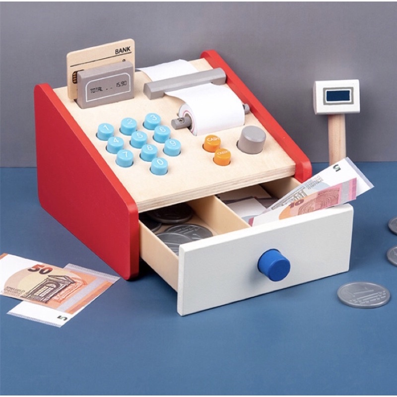 Jual mesin kasir cashier machine mainan anak anak wooden toys cocok ...