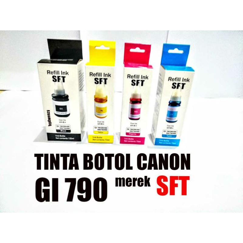 Jual TINTA BOTOL CANON GI790 MERK SFT | Shopee Indonesia