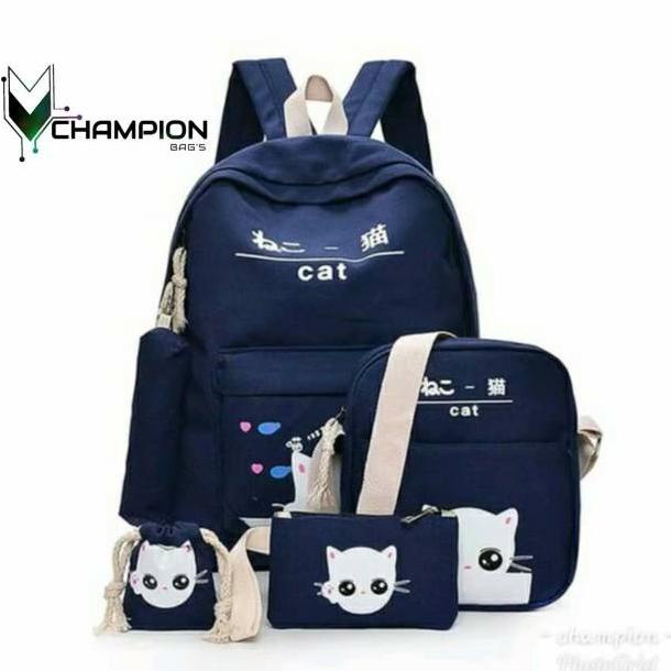 Jual Niqabis Tas Ransel Anak Set 4In1 Snowie Tas Sekolah Anak Pg Paud Tk Sd Smp Perempuan Laki ...