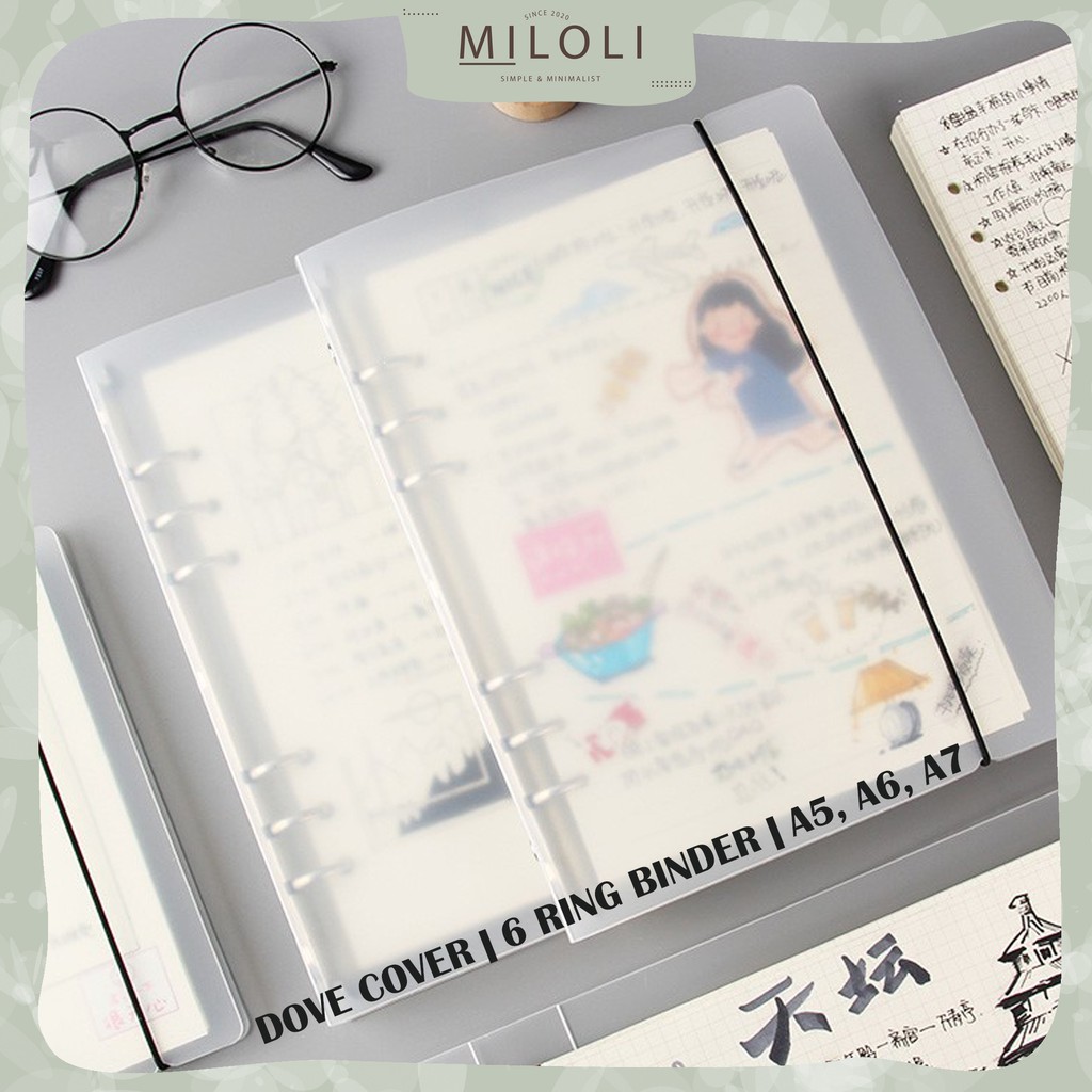 Jual [MILOLI] Buku Binder A5 A6 A7 Dove Cover Binder 6 Ring Notebook ...