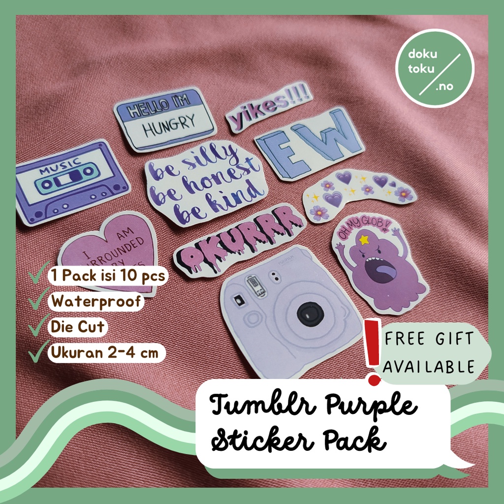 Jual Stiker Waterproof Ungu / Purple Tumblr Aesthetic Murah Lucu ...