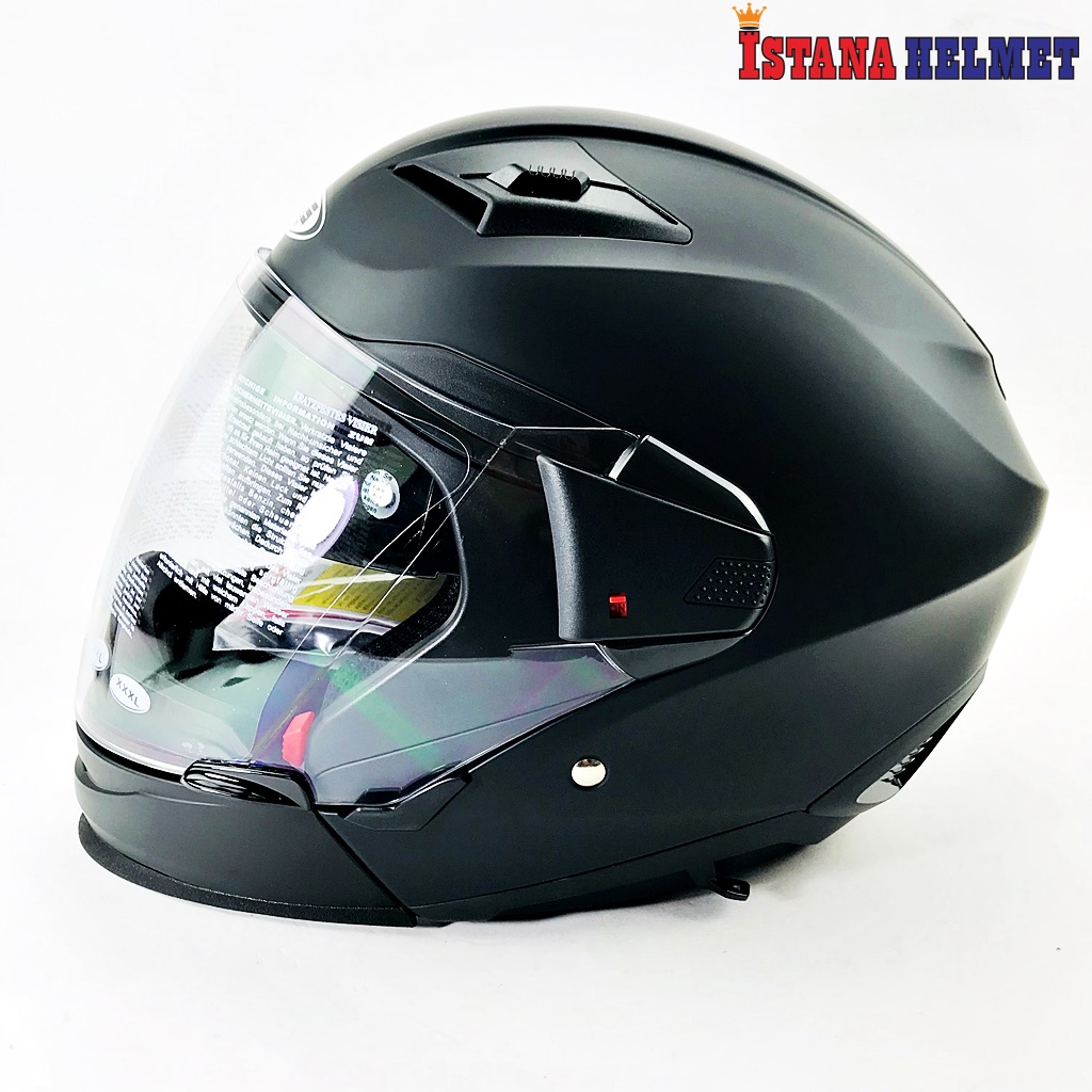 Jual HELM ZEUS 611C MODULAR BLACK MATT DOUBLE VISOR | Shopee Indonesia
