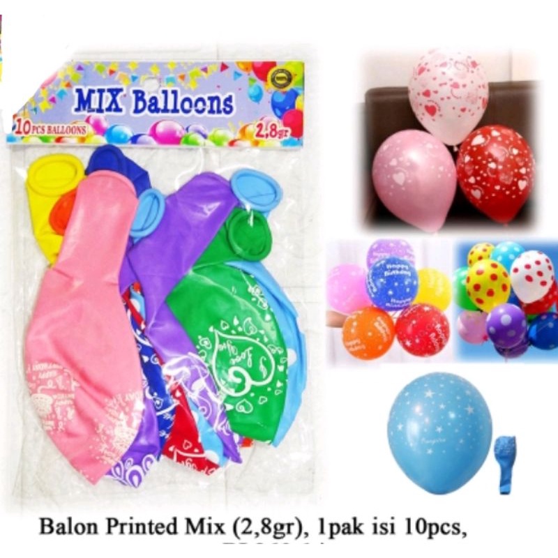 Jual BALON LATEX MOTIF HAPPY BIRTHDAY mix / BALON LATEX HBD 12 INCH ...
