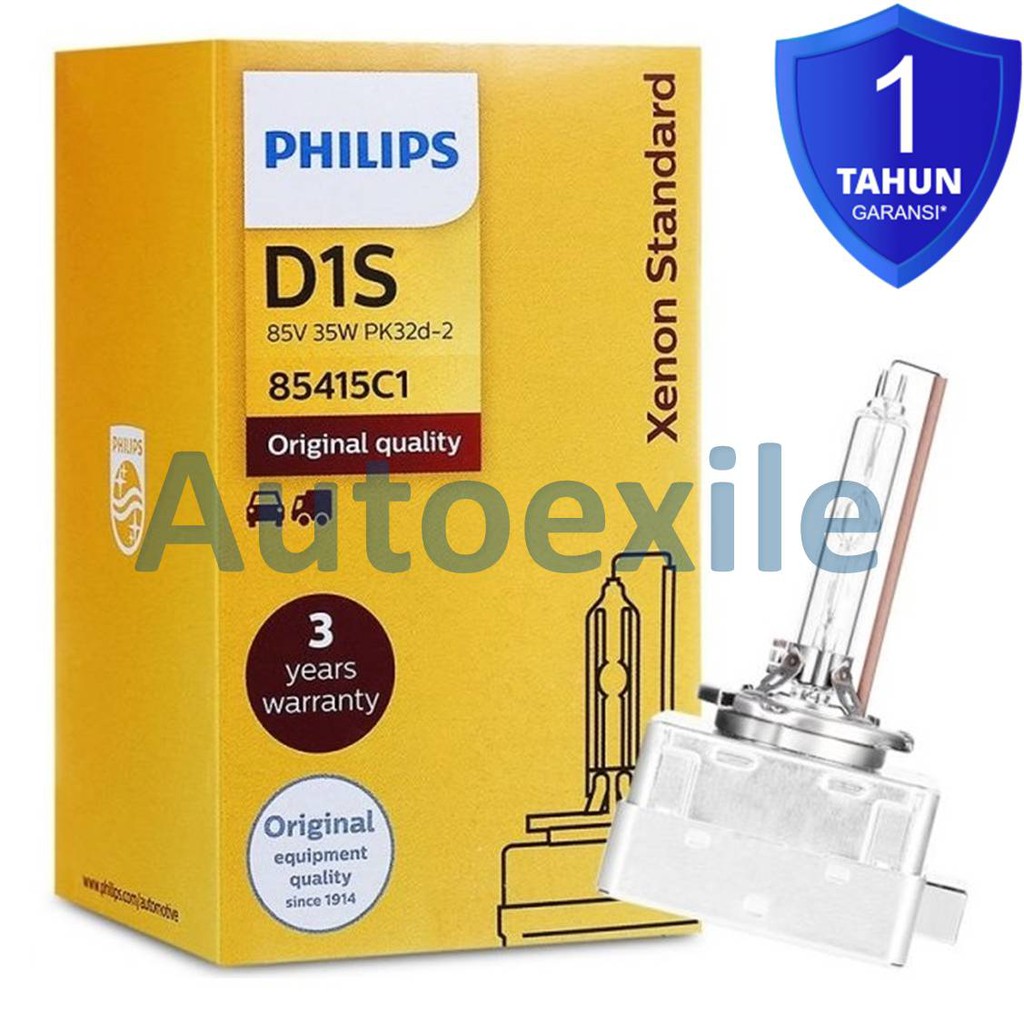 Jual Philips Xenon Standard HID D1S 85V 35W 4200K OEM Garansi Original - Lampu Mobil Kuning ...