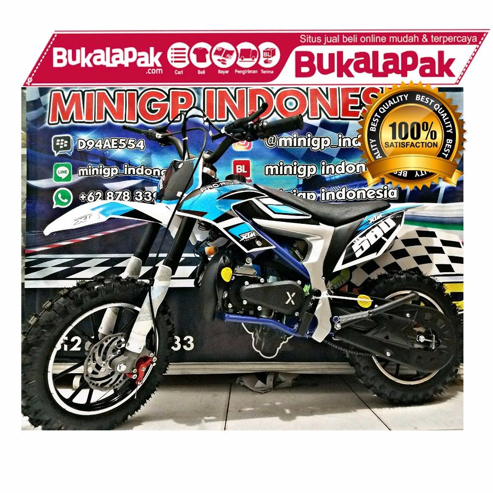 Jual motor mini 49cc 50cc tril mi2 biru blue murah | Shopee Indonesia