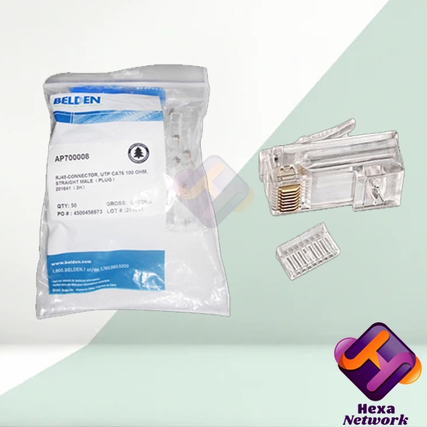 Jual Connector Belden RJ45 Cat6 Original isi 50pcs | Shopee Indonesia