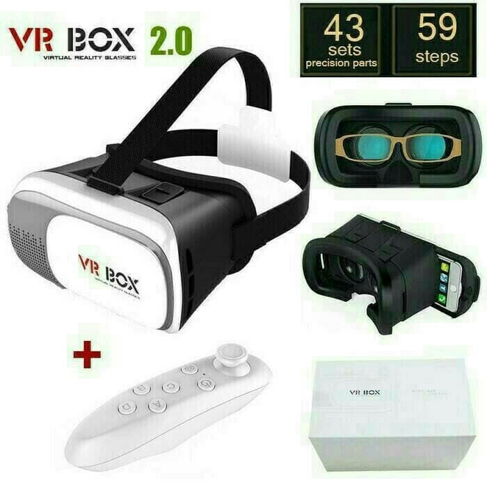 Jual ASIAPP !! VR / Virtual Reality Box V.2.0 + Remote Bluetooth LO01 | Shopee Indonesia