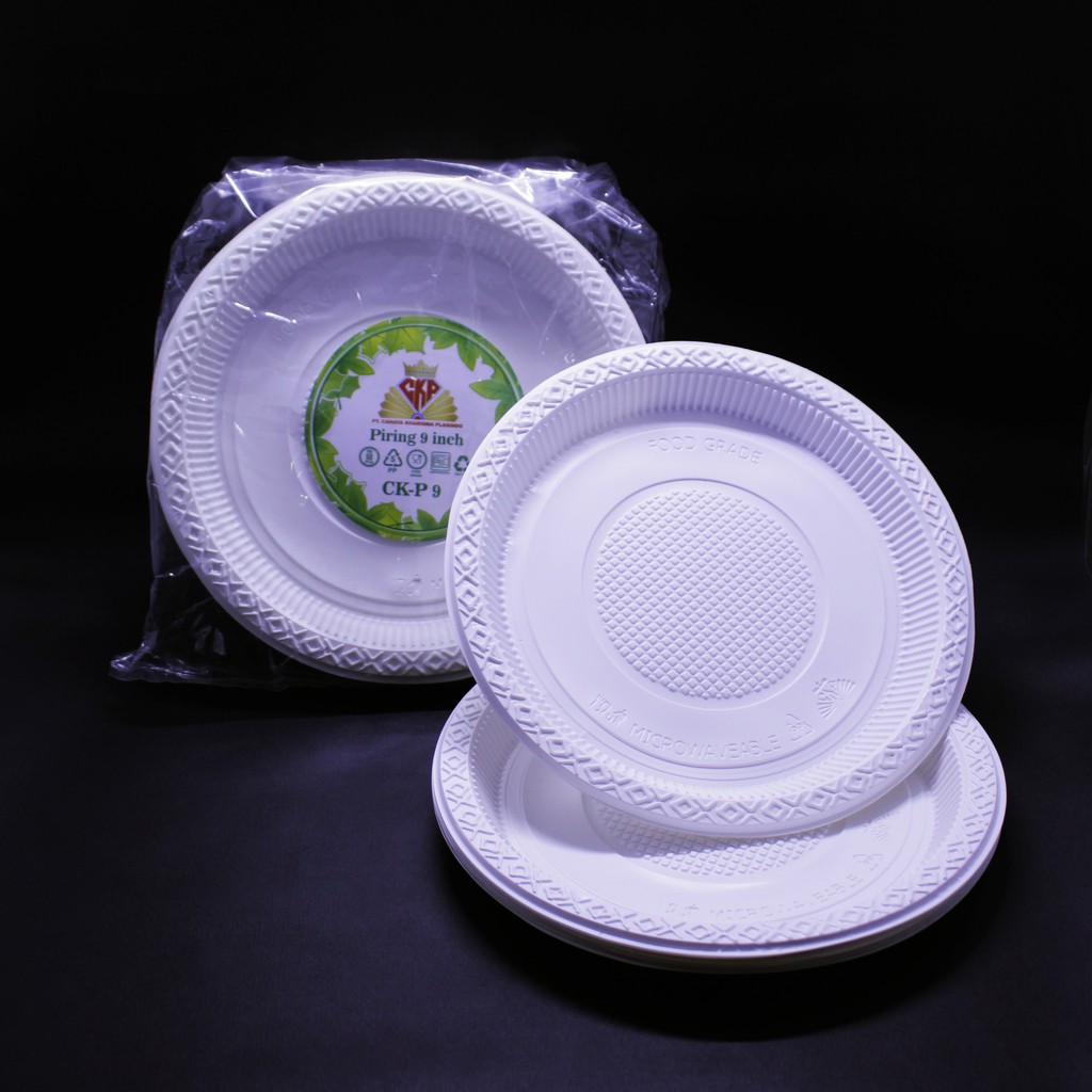 Jual Piring Plastik Kharisma Putih Dop (50 pcs/pack) | Shopee Indonesia