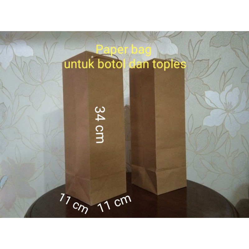 Jual paper bag botol 11 x 11 x 34 | paperbag botol toples | Shopee ...