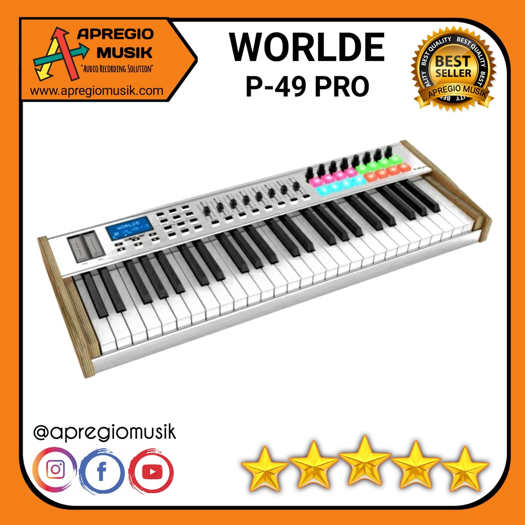 Jual Worlde P49 PRO P-49 PRO 49 Keys USB Midi Controller | Shopee Indonesia
