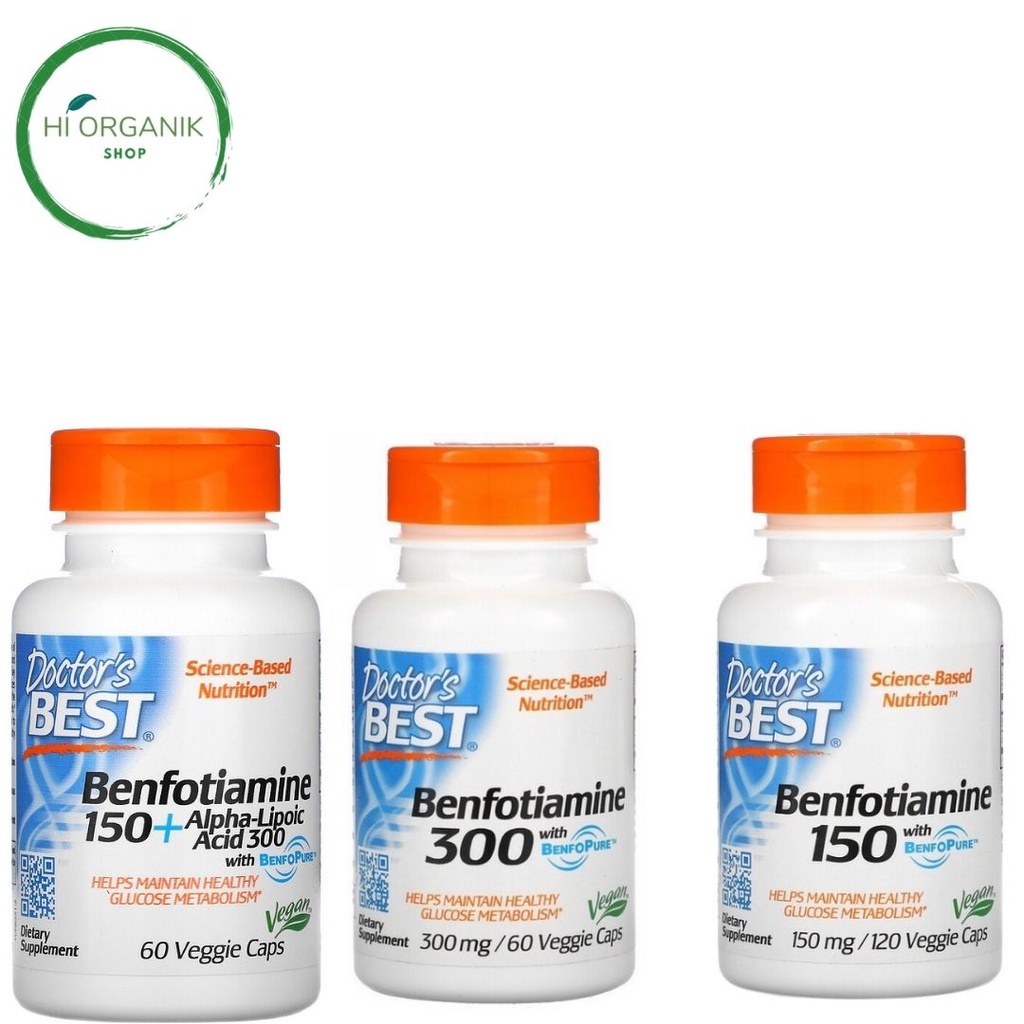 Jual Doctor's Best Benfotiamine with BenfoPure 300 mg 60 Veggie Caps ; Benfotiamine 150 with ...