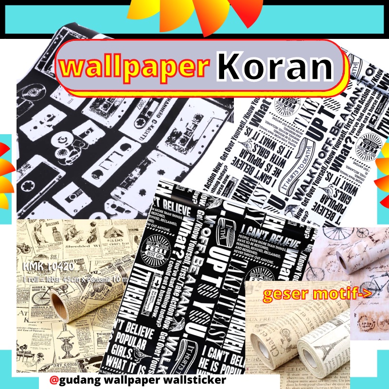 Jual WALLPAPER KORAN WALPAPER WALLPEPER MOTIF RETRO VINTAGE CAFE KASET ...
