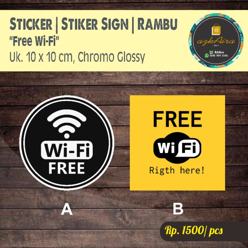 Jual Sticker Stiker Sign Rambu Free Wi-Fi - Uk. 10x10 cm | Shopee Indonesia