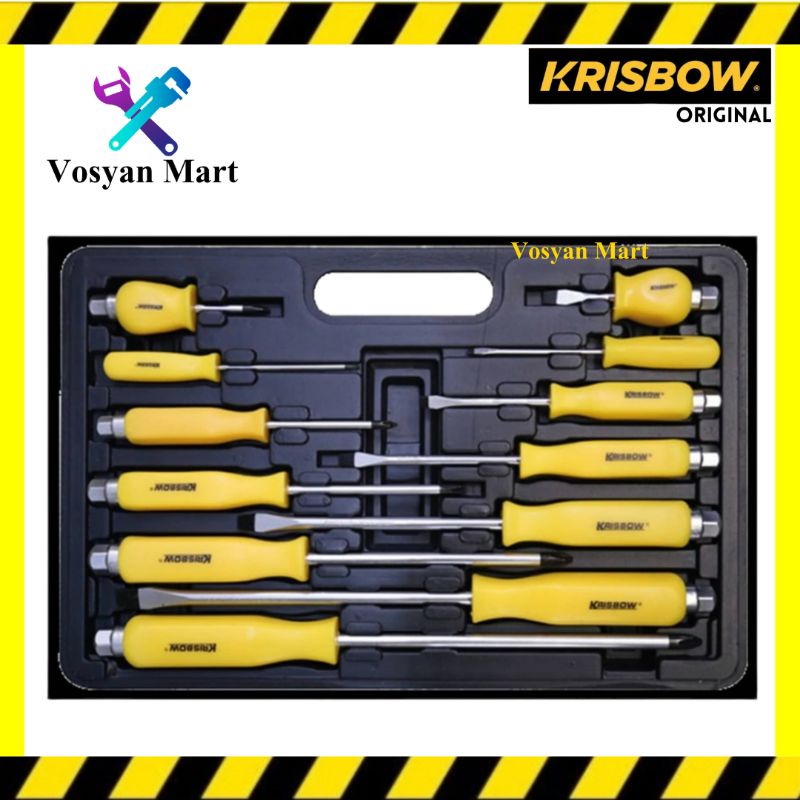 Jual Krisbow Obeng Set 12 Pcs || Obeng Mekanik Krisbow || Obeng Pukul ...
