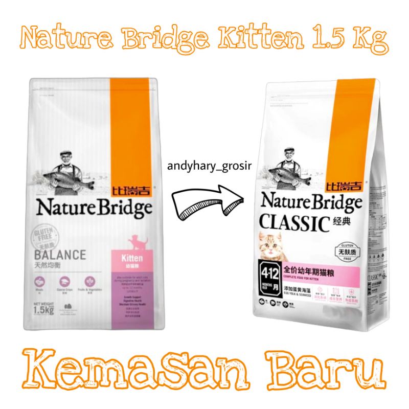 Jual Nature Bridge Kitten 1.5 Kg Fresh Pack Makanan Anak Kucing ...