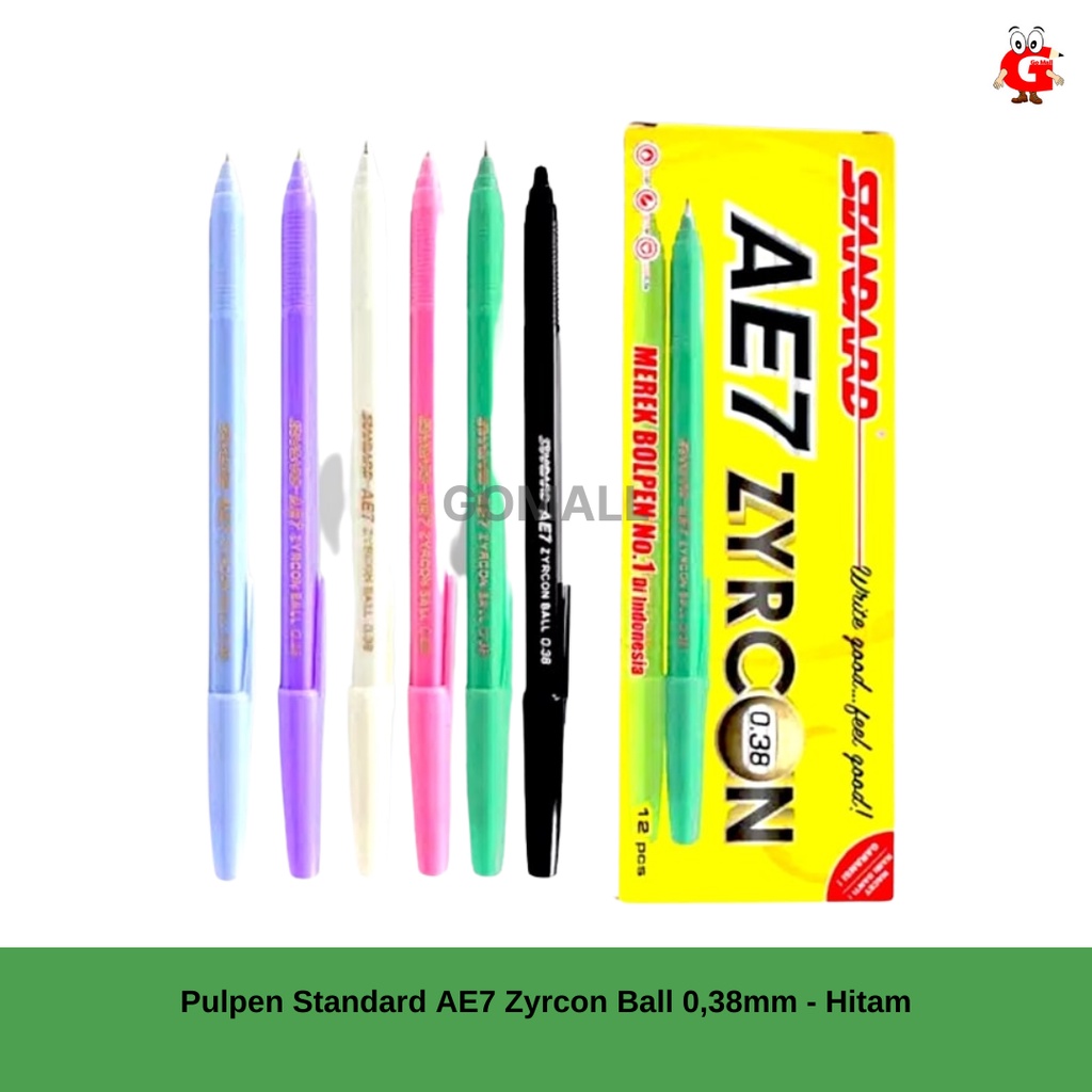 Jual Pulpen Standard AE7 Zyrcon Ball 0,38mm - Hitam | Shopee Indonesia