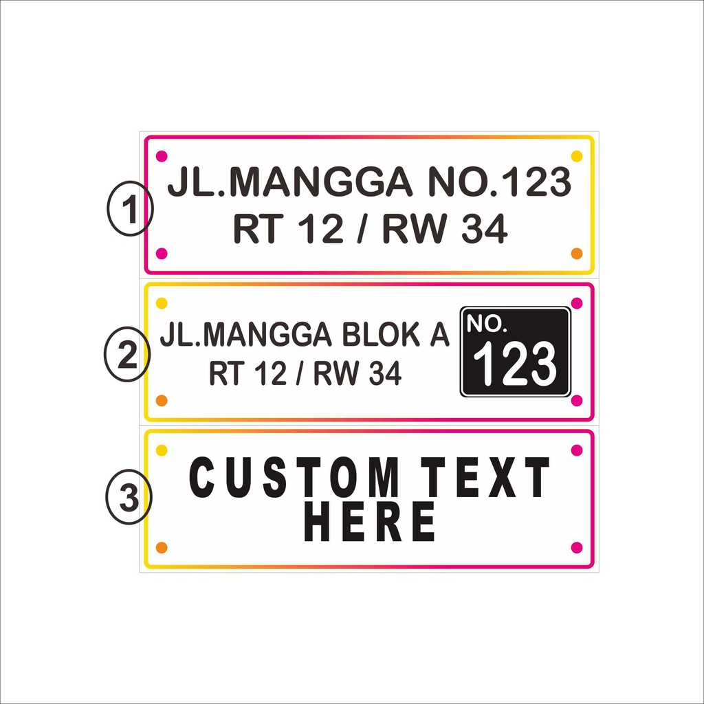 Jual STIKER NOMER RUMAH ATAU STIKER JALAN CUSTOM TEXS | Shopee Indonesia