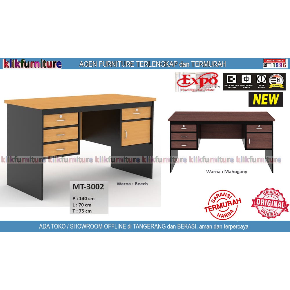 Jual [promo] MT 3002 EXPO Meja Tulis Meja kerja Meja Kantor 1 Biro ...