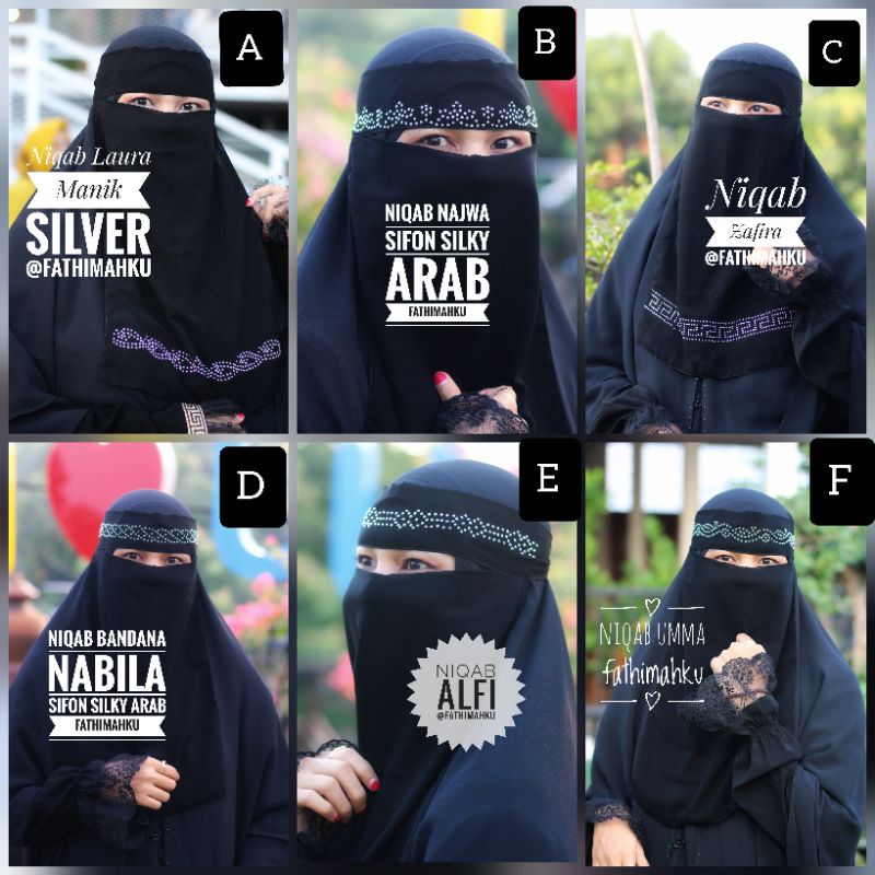 Jual Aneka Macam Niqab Bandana Manik Viral/Niqob Sifon Murah/Cadar ...