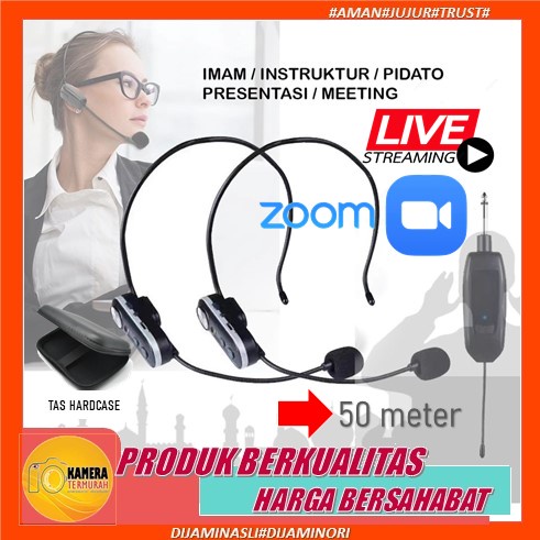 Jual Mikrofon Mic Clip On Wireless Bando 2.4G Persentasi-Tur Imam ...