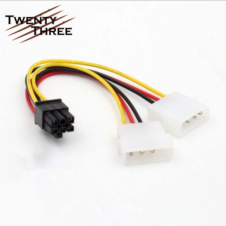 Jual Kabel Power VGA Dual Molex 4 pin to 6 pin PCIE PCI-E Adapter ...