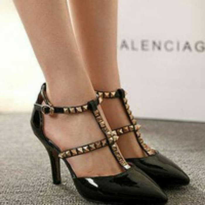 Jual HIGH HEELS VALENT HITAM DAN IVORY | Shopee Indonesia