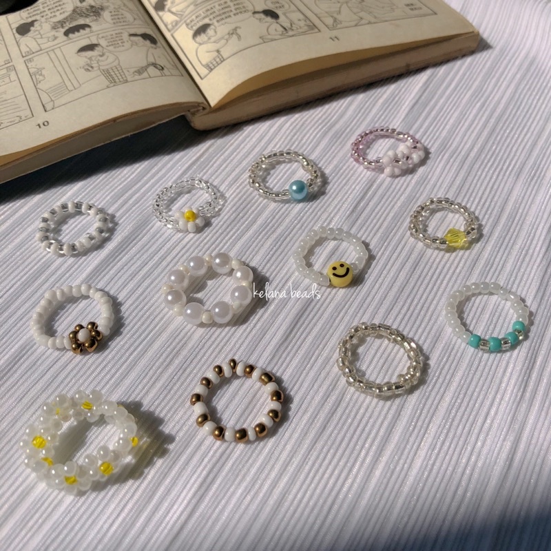 Jual FIONA | Cincin manik / Beads rings | Cincin Aesthetic | Korean ring | Shopee Indonesia