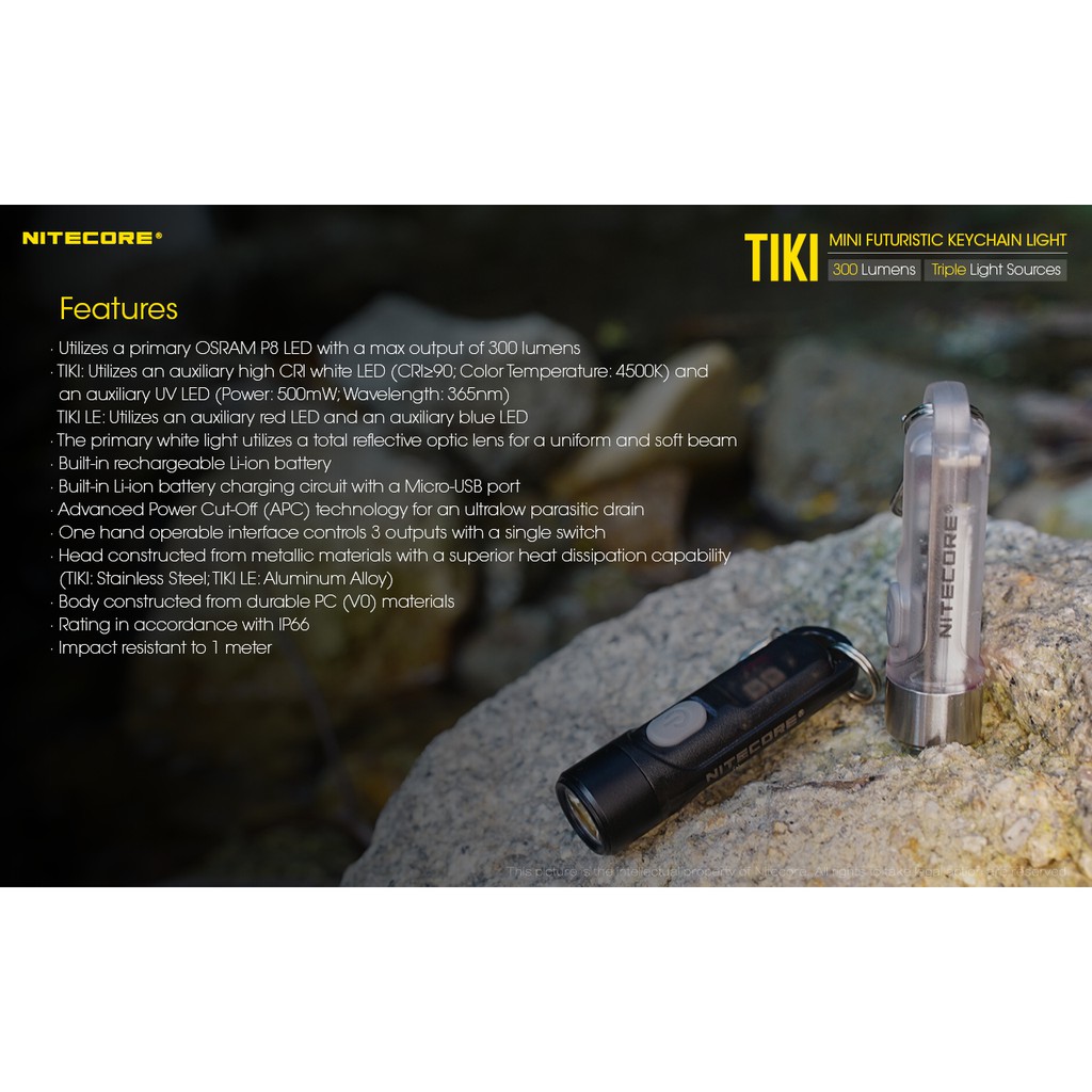 Jual Nitecore TIKI LE Mini Senter LED OSRAM P8 300 Lumens - Black ...