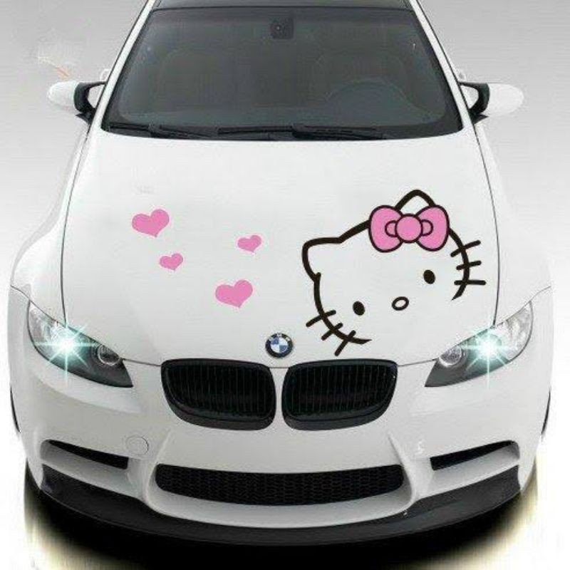 Jual stiker cap mobil hello Kitty terbaru striping kap mobil hello ...