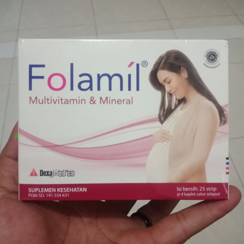 Jual FOLAMIL Multivitamin Mineral Suplemen Kesehatan 100kaplet | Shopee ...