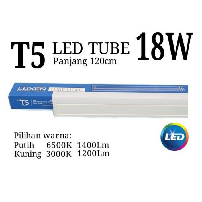 Jual LAMPU TL NEON LUXEN T5 LED TUBE 18W PANJANG 120CM 1 SET KOMPLIT 18WATT 18 WATT 18 W 120 CM ...